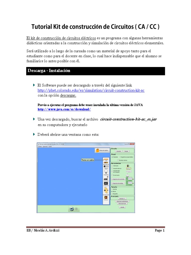 Tutorial de Construcción de Circuitos | PDF | voltaje | Electricidad