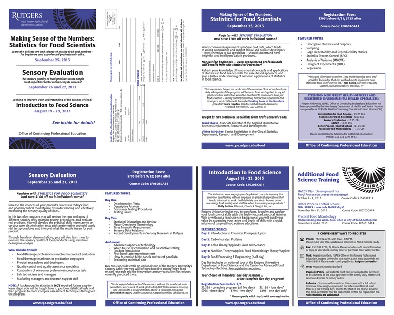 Food Science Stats for Professionals | PDF | Food Science | Statistics