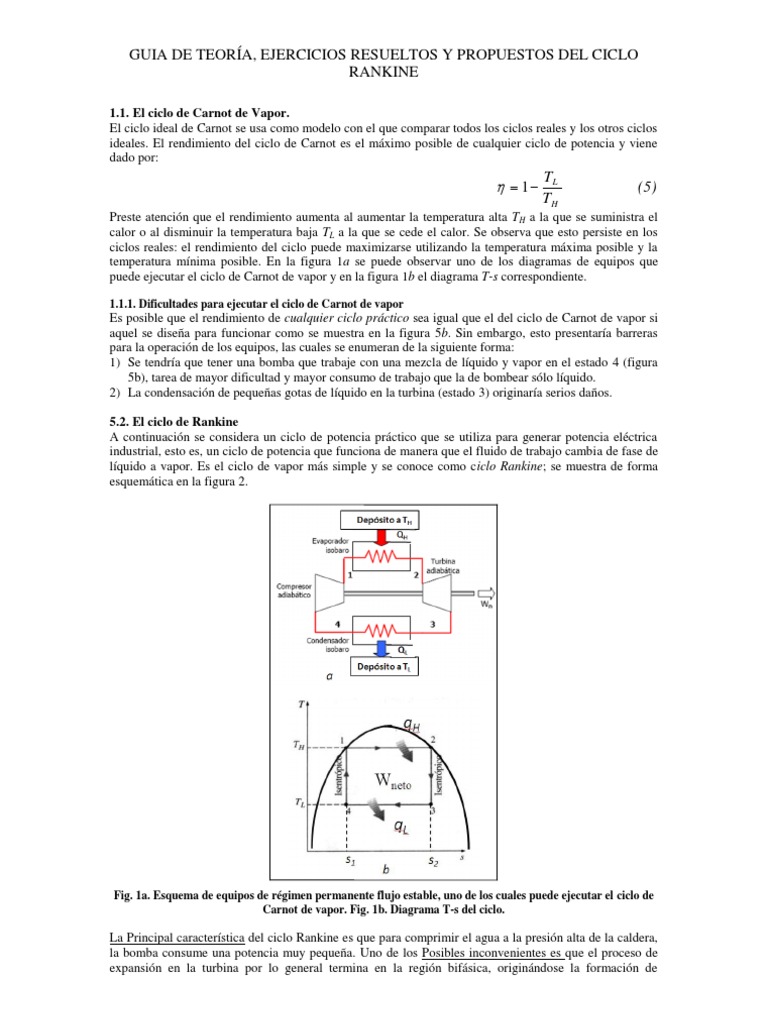 Ejercicios Resueltos y Propuestos Del Ciclo Rankine Simple | PDF ...
