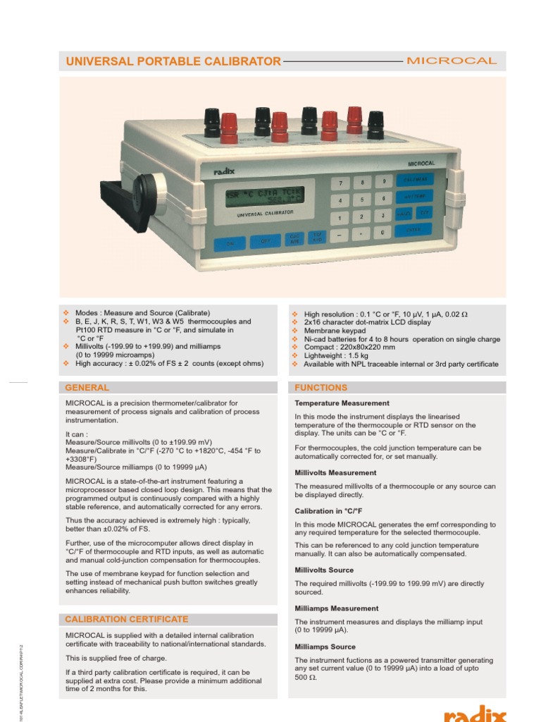 microcal_cat132 | Thermocouple | Calibration