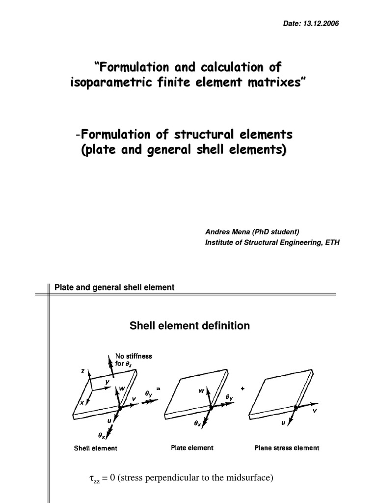 Formulation and Calculation of Isoparametric Finite Element Matrix | PDF | Bending | Stress ...