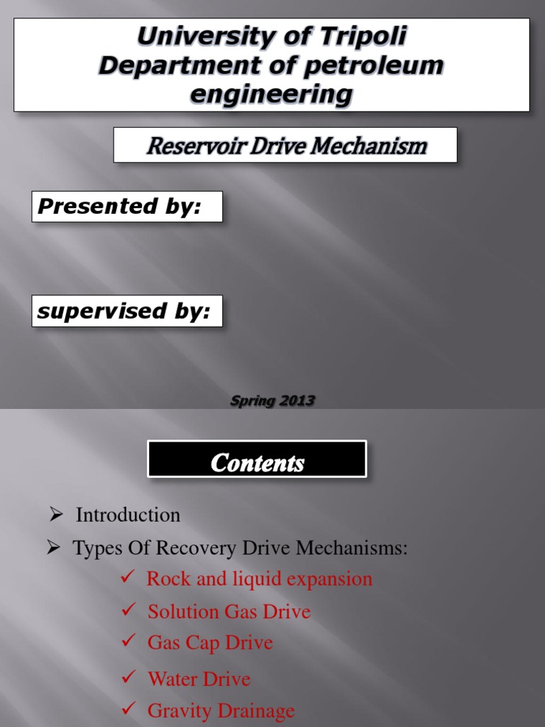 Drive Mechanism | PDF | Petroleum Reservoir | Petroleum
