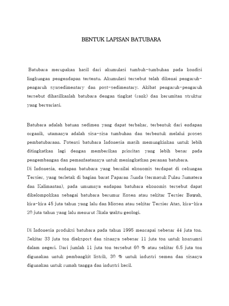 Bentuk Lapisan Batubara Dedy | PDF | Sains & Matematika