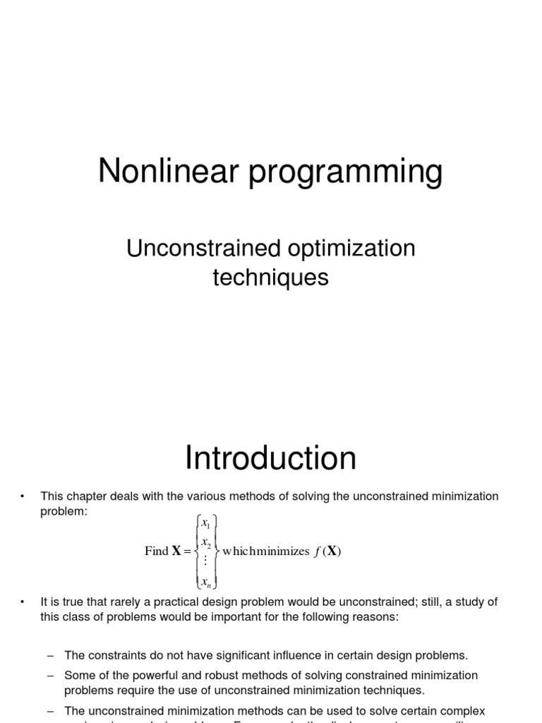 Nonlinear Programming Unconstrained | PDF | Mathematical Optimization | Numerical Analysis