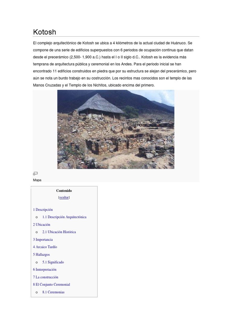 Importancia y Ubicación de Kotosh | PDF | Arqueología