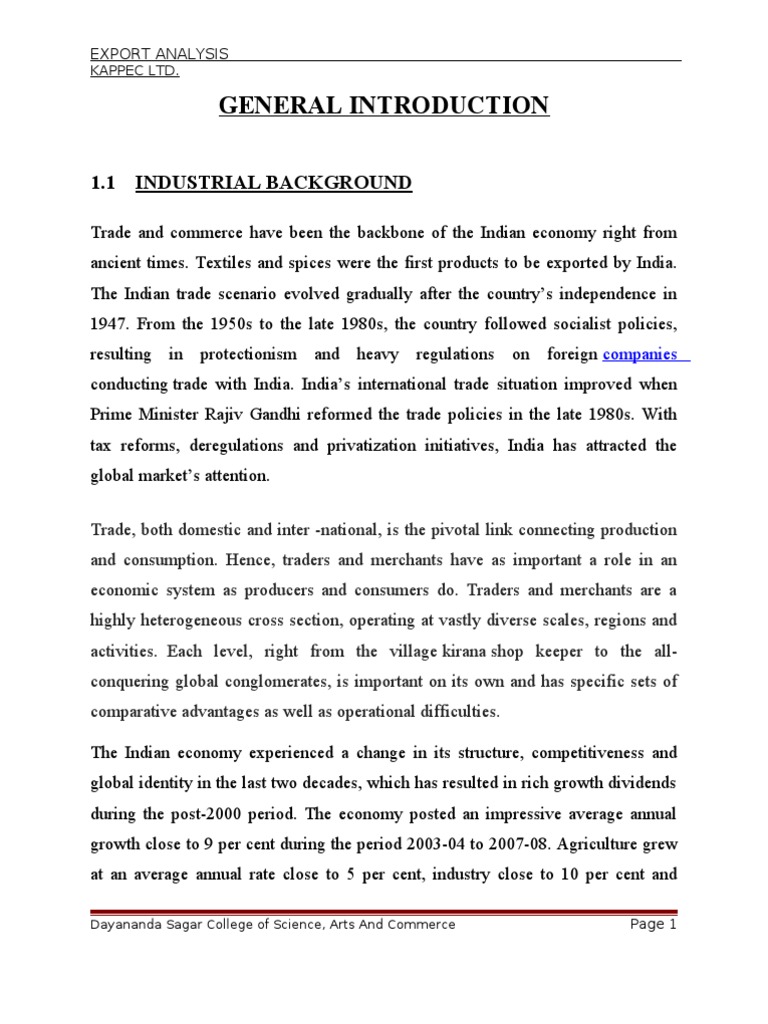 Project Report On Kapec | PDF | Exports | Trade