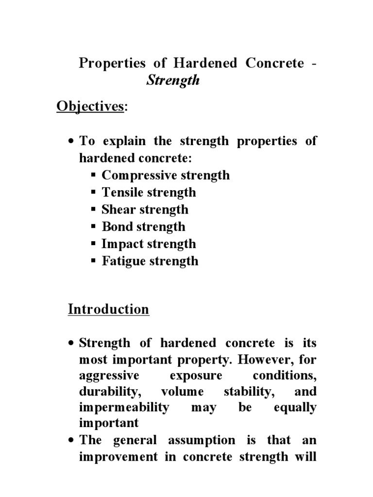 Concrete properties | Strength Of Materials | Concrete
