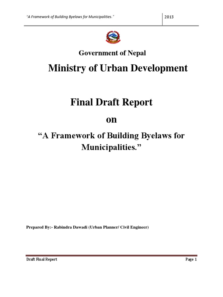 Final Draft Report of Building Bye-Laws Framework | PDF | Wall ...