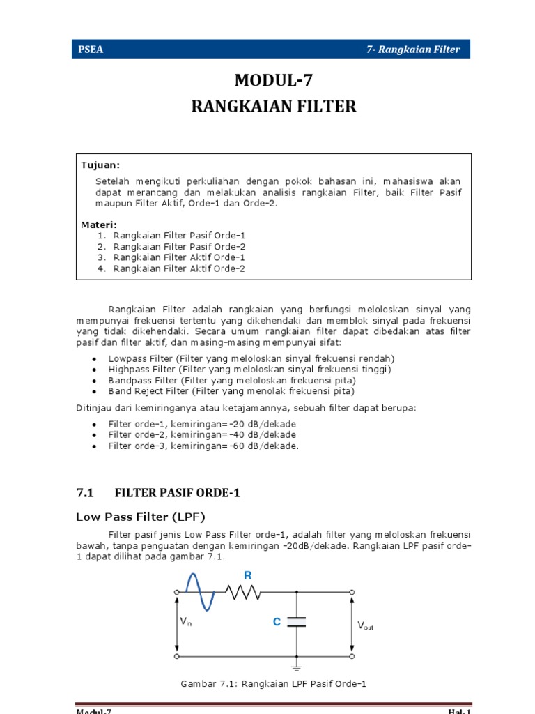 07-Rangkaian Filter PDF | PDF