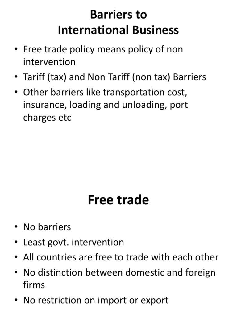 Barriers To International Trade | PDF | Exports | Tariff