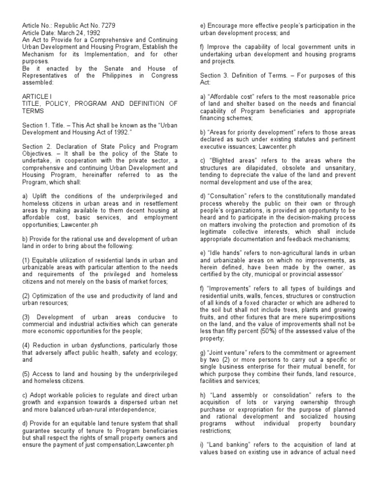 Urban Poor | PDF