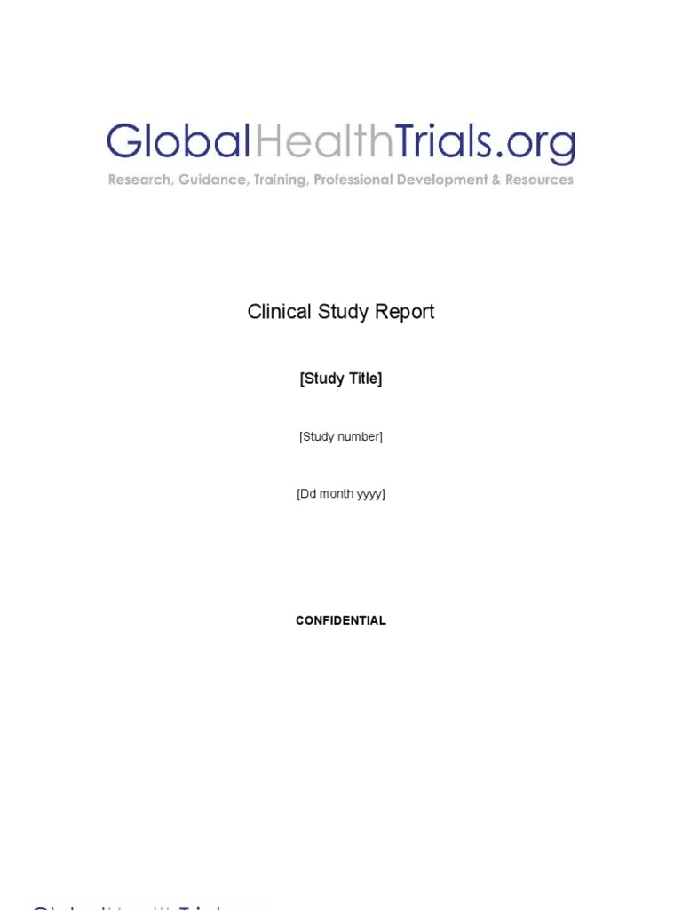Clinical Study Report Template - GHT | Clinical Trial | Institutional ...