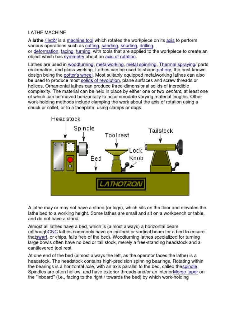 LATHE MACHINE.docx | Industrial Processes | Mechanical Engineering