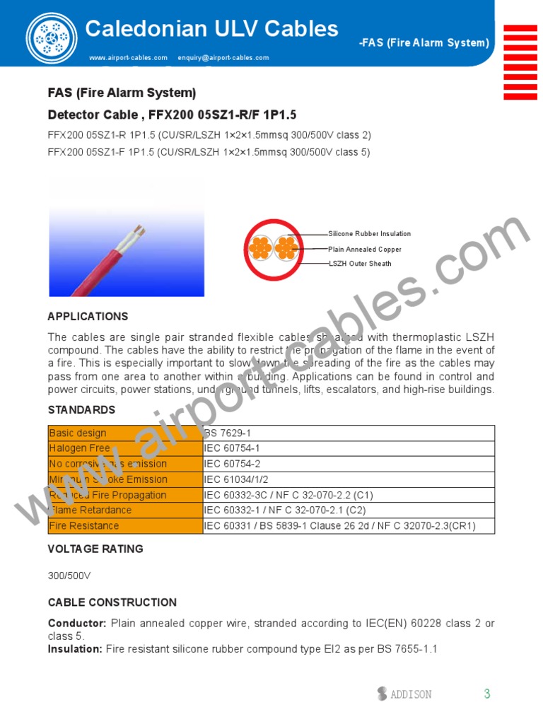 Fire Alarm System | PDF | Cable | Insulator (Electricity)