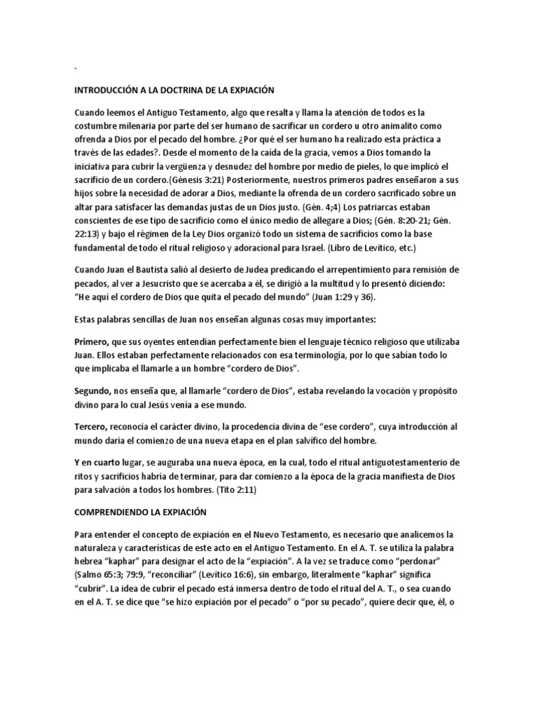 Significado de la Expiación Bíblica | PDF | Expiación en el ...