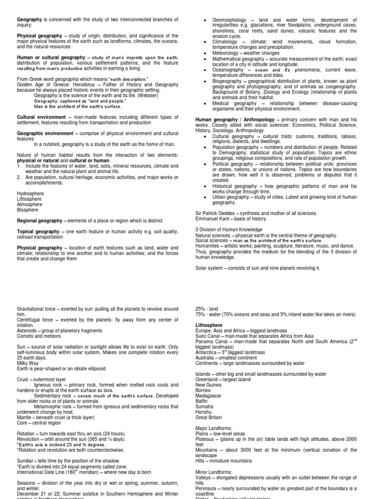 Geography Reviewer | PDF | Atmosphere Of Earth | Map
