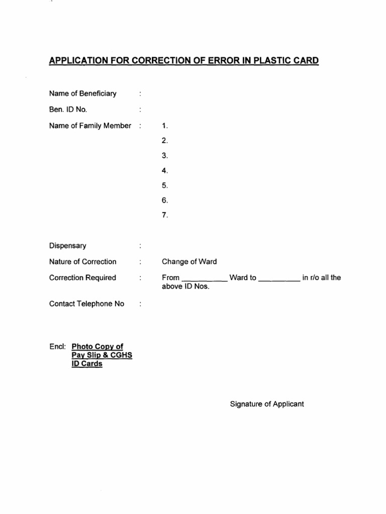 CGHS Card Correction Application Guide | PDF | Computing And ...