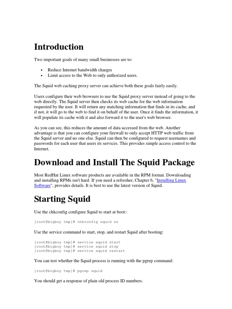 Squid Proxy Configuration | PDF | Proxy Server | Firewall (Computing)