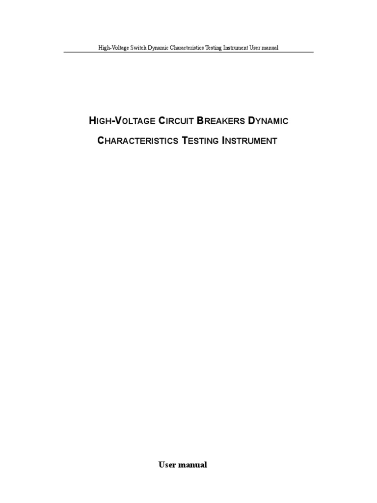 Electric Circuit Breaker Test Instrument HYGK-306 | PDF | Switch | High ...
