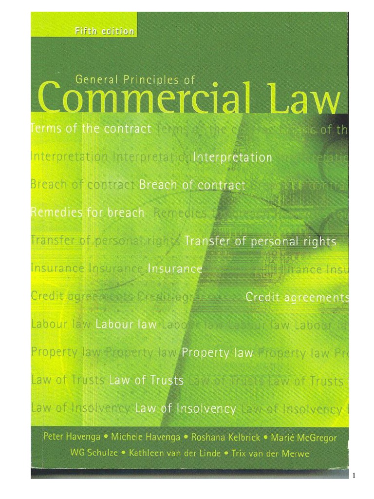 Commercial Law 5th Edition - Havenga PDF | PDF | Technology & Engineering