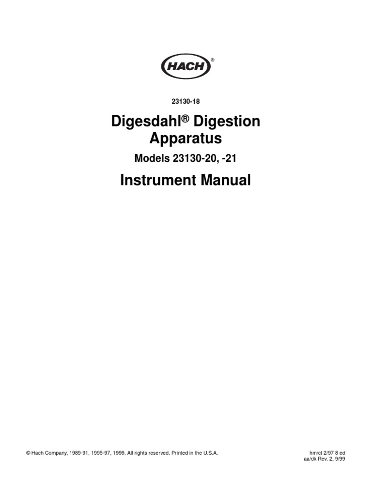 Digesdahl® Digestion Apparatus Manual | PDF