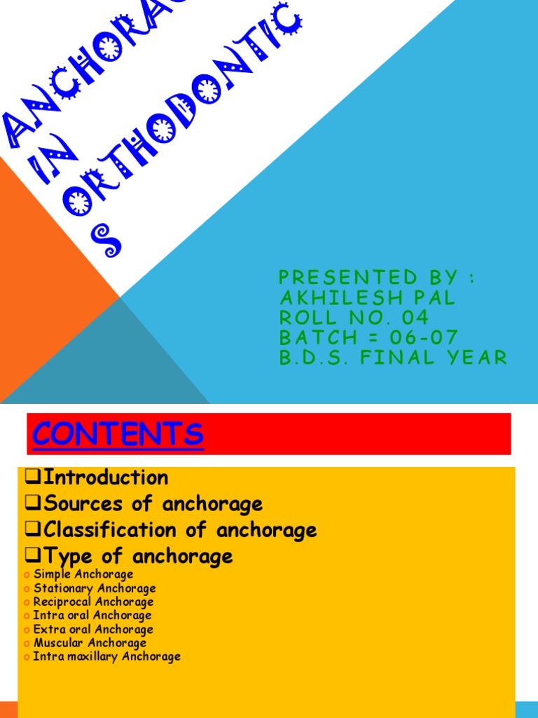 Types of Anchorage in Orthodontics | PDF | Tooth | Dental Implant