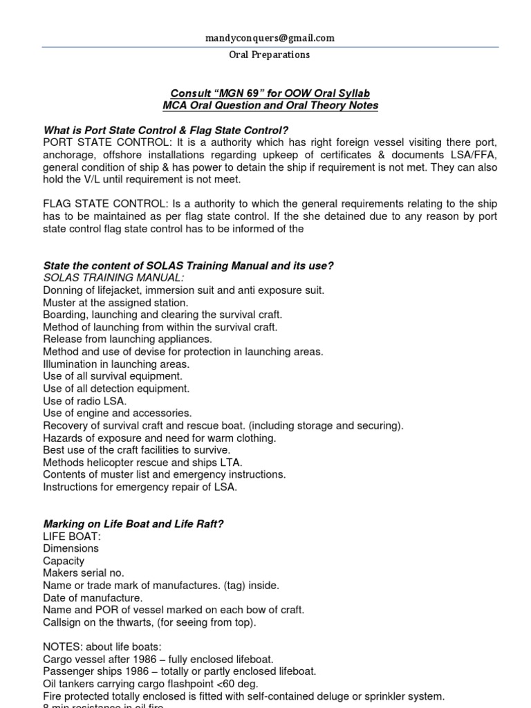 MCA Oral Exam Preparation Guide | PDF | Ships | Compass