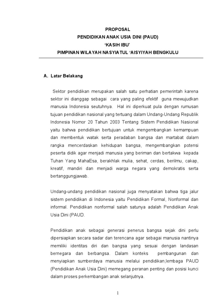 Proposal Paud | PDF
