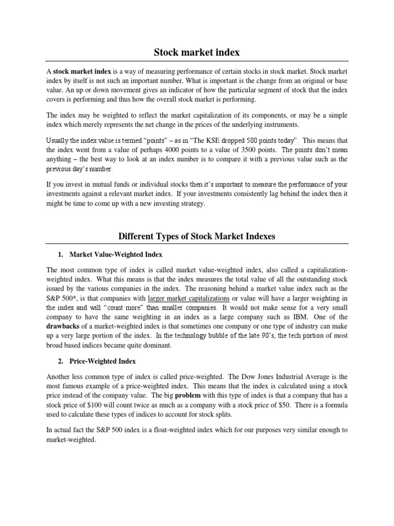 Stock Market | PDF | Stock Market Index | Stock Market