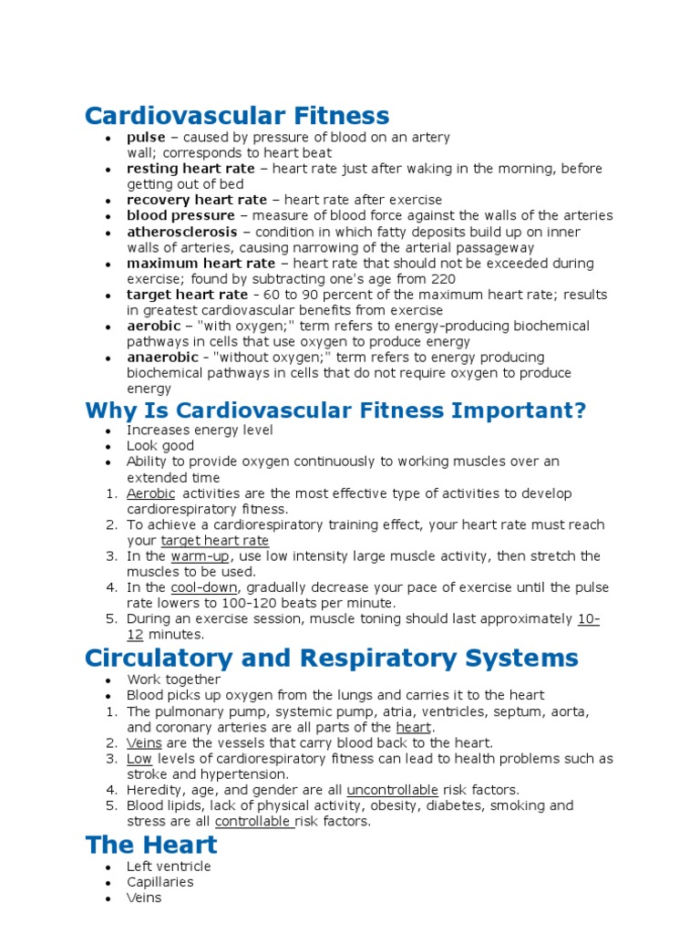 Why Is Cardiovascular Fitness Important? | PDF | Wellness