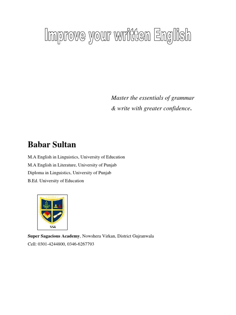 Babar Sultan: Master The Essentials of Grammar & Write With Greater ...