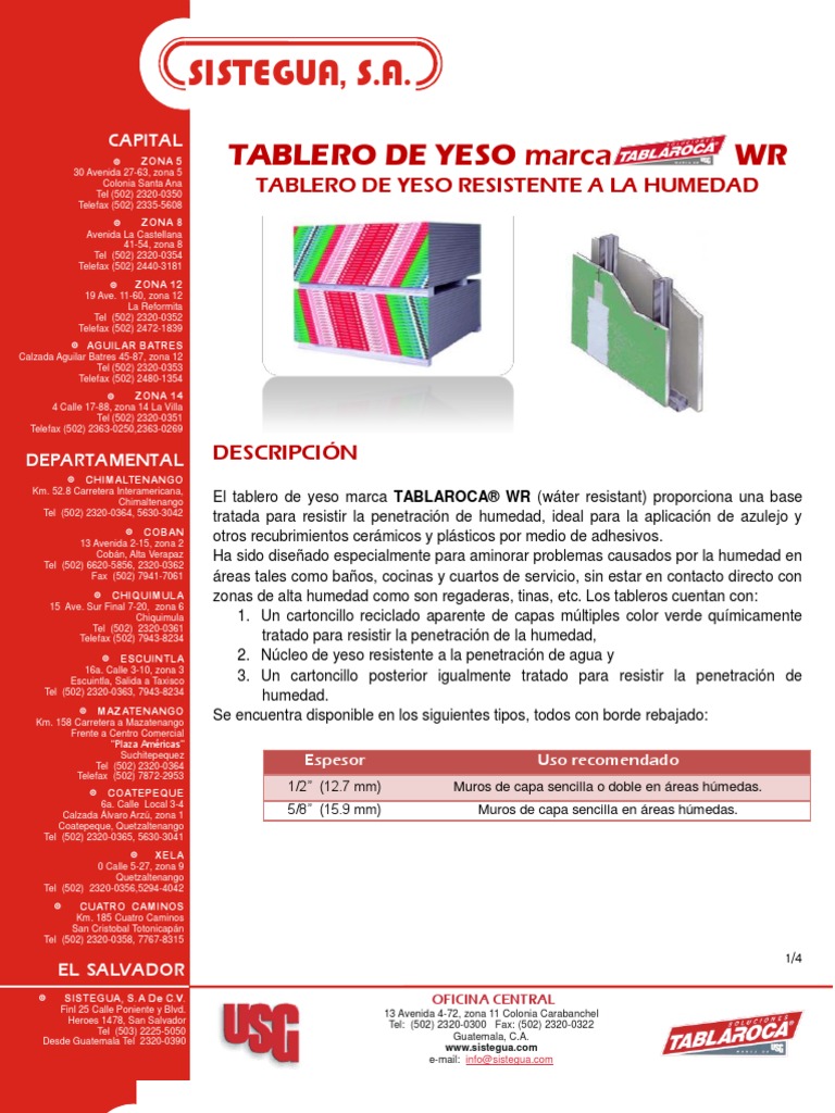 Tabla Roca Contra Hume Dad | PDF | Pintar | El hombre hace Materiales