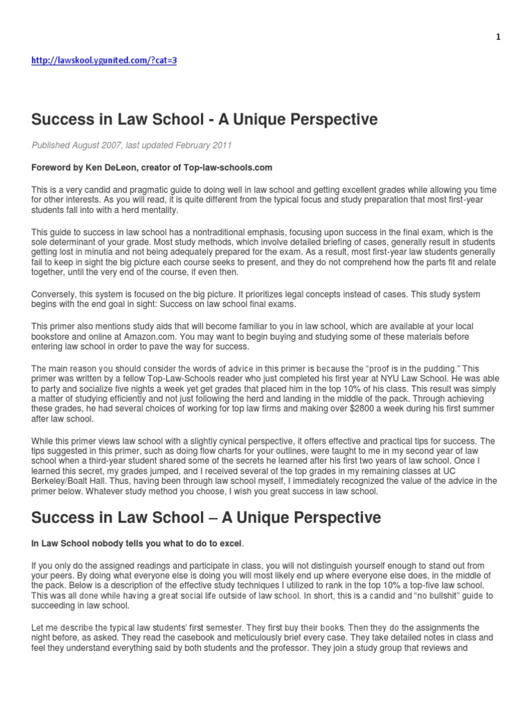Success in Law School | PDF | Law School Admission Test | Legal Education