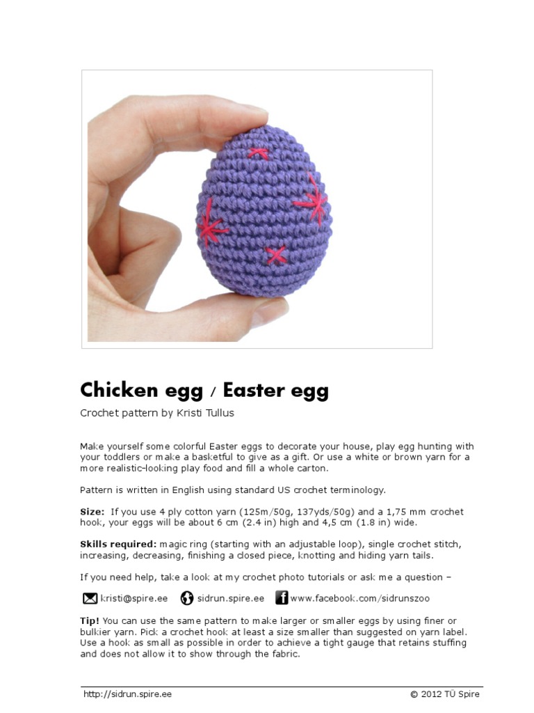 Egg Pattern | Download Free PDF | Crochet | Yarn