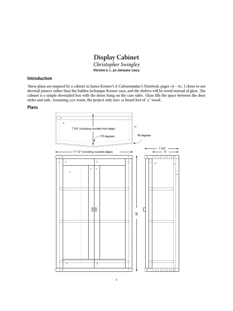 Display Cabinet Plans | Download Free PDF | Door | Cabinetry