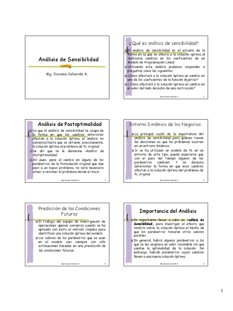 Analisis de Sensibilidad PDF | PDF | Análisis | Enseñanza de matemática