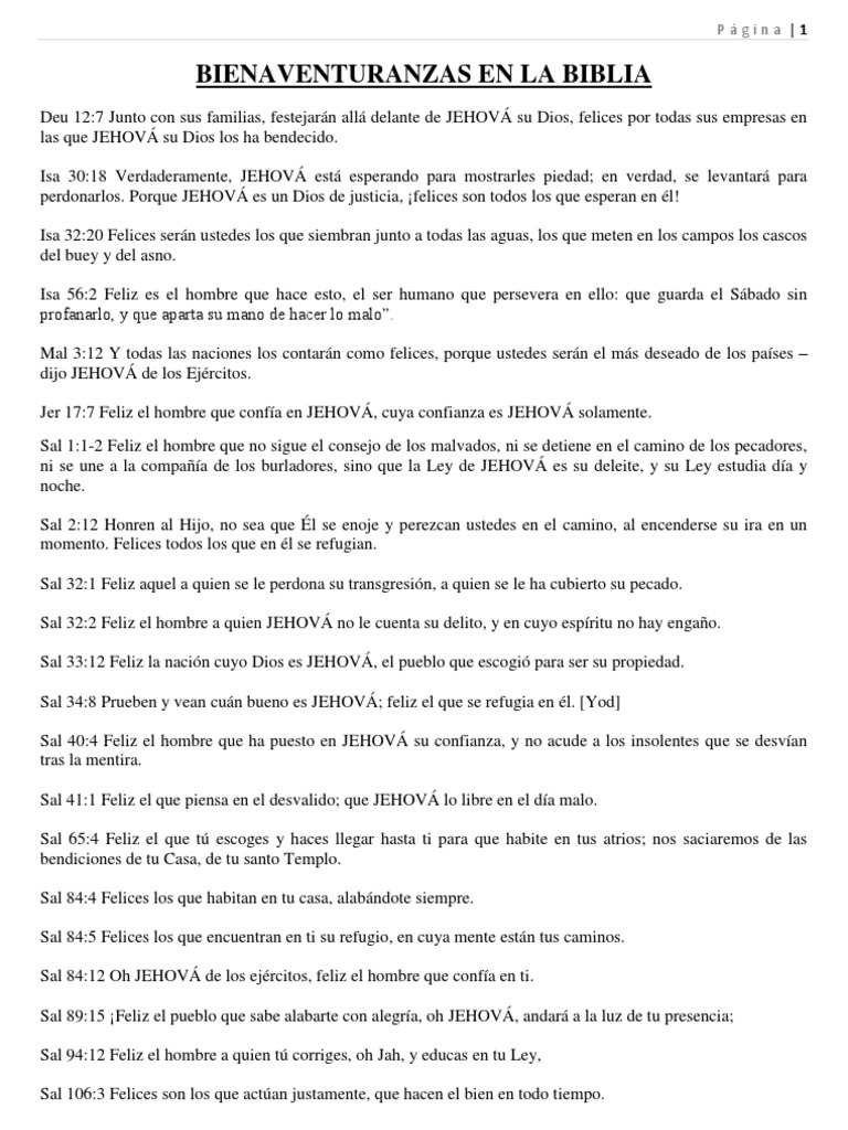 Bienaventuranzas en La Biblia PDF | PDF | Bienaventuranzas | Concepciones de dios