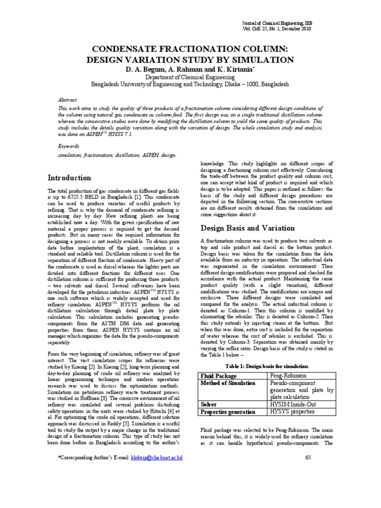 Fractionator Design PDF | PDF | Distillation | Oil Refinery