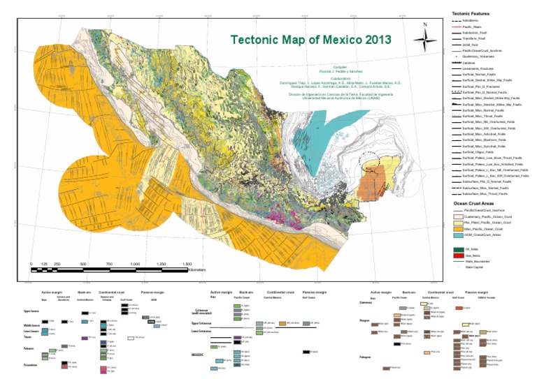 Tectonic Map Mexico 2013 Final V | PDF | Tectonics | Geology