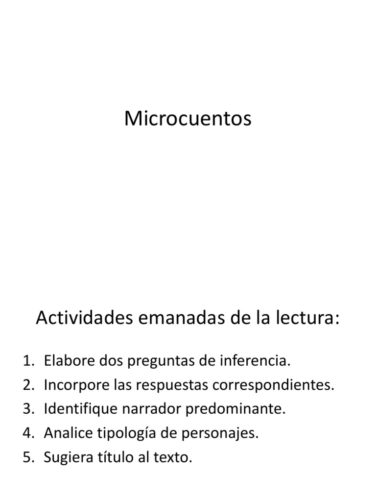 Análisis de Microcuentos Cortos | PDF | Ocio