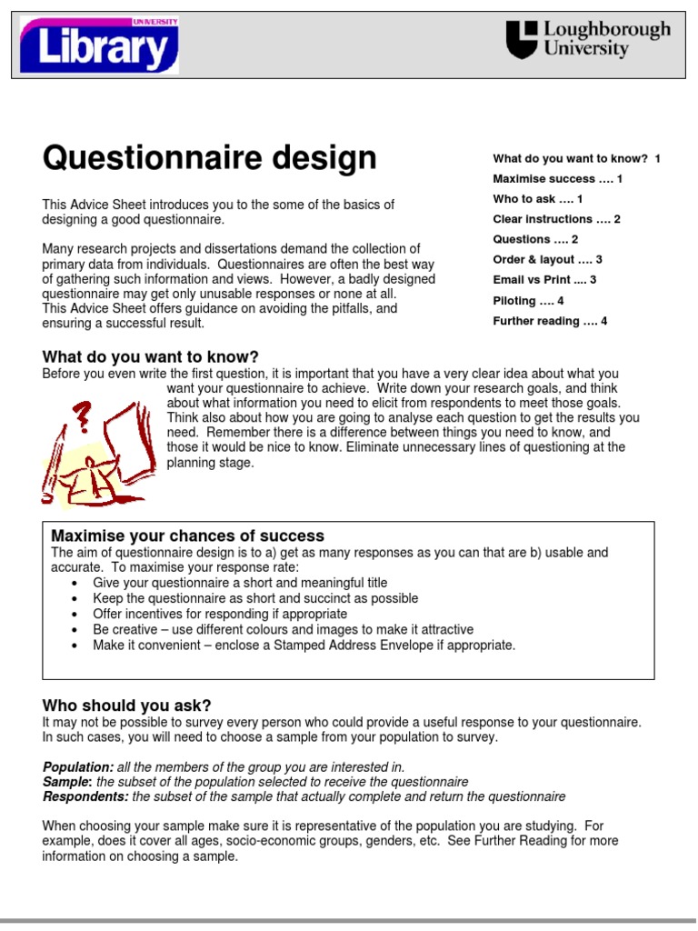 (C) Questionnaire Design | PDF | Questionnaire | Survey Methodology
