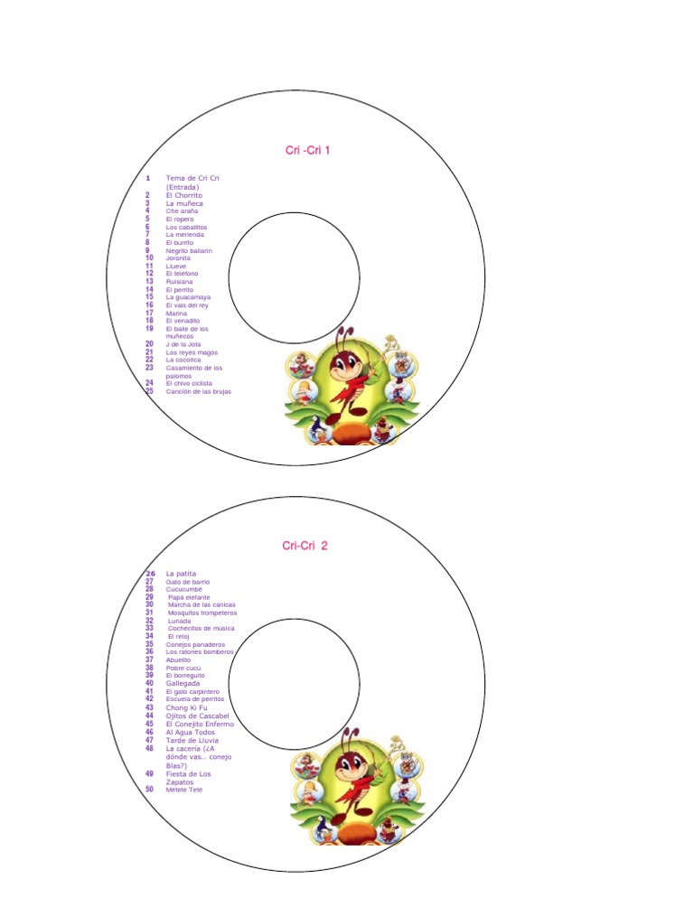 Canciones de Cri Cri para Niños | PDF