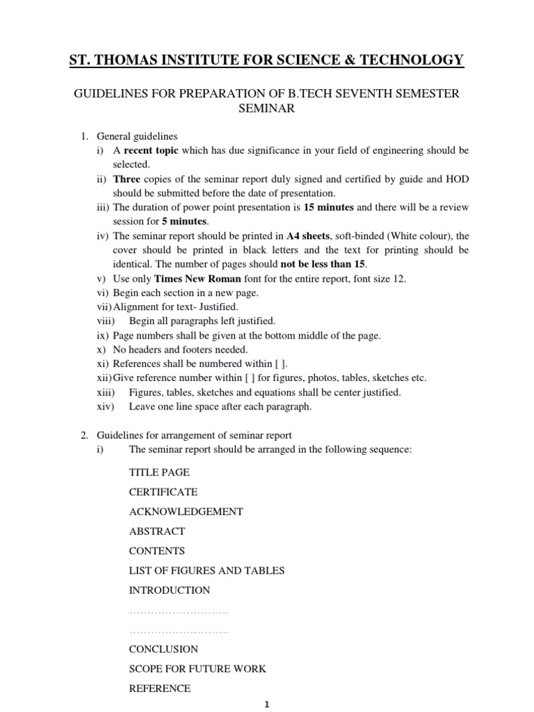 Seminar Guidelines For S7 Students | PDF | Ellipsis | Text