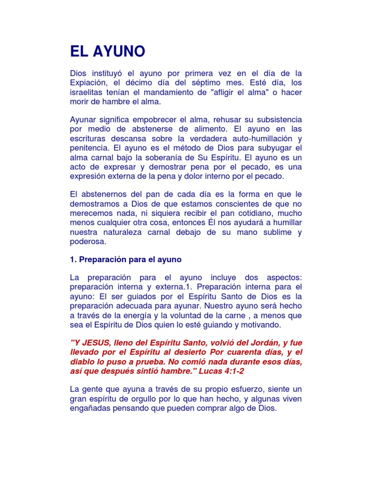 El Significado y Propósito del Ayuno | PDF | Rápido | Jesús