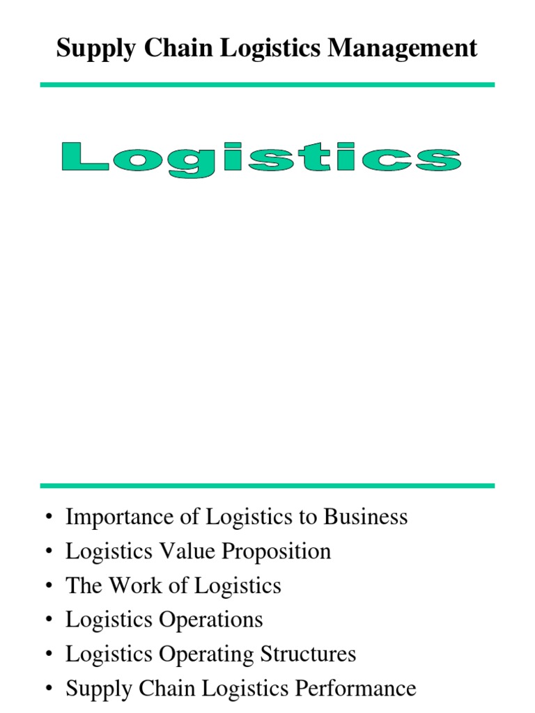 SCLM Logistics | PDF | Business