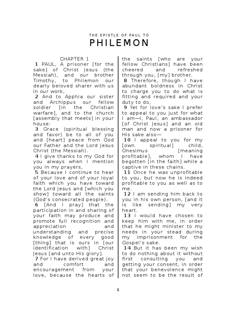 Philemon | PDF | Epistle To Philemon | Monotheistic Religions