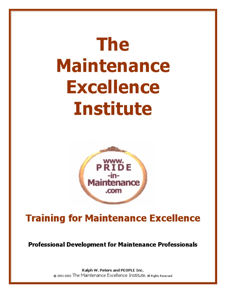 2002 Training For Maintenance Excellence Catelog | PDF | Strategic ...