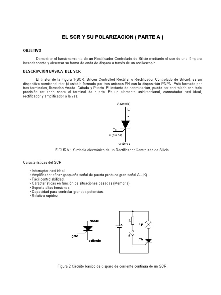 Practica SCR | PDF | Rectificador | Corriente eléctrica