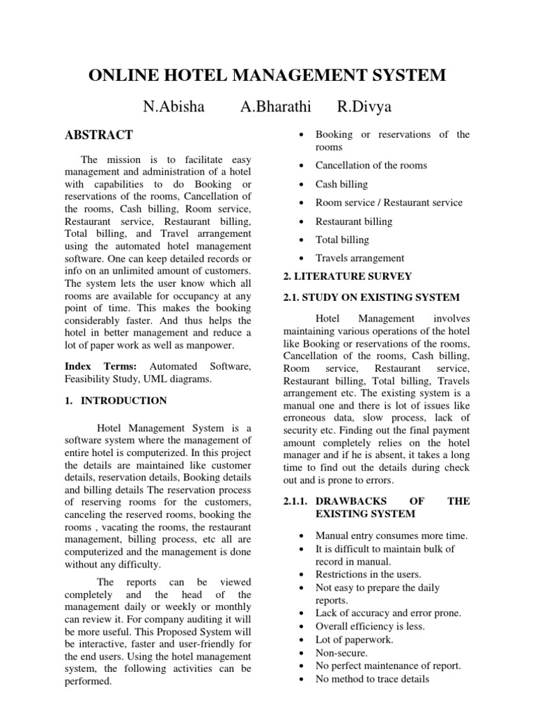 Online Hotel Management System | PDF | Interface (Computing) | Use Case