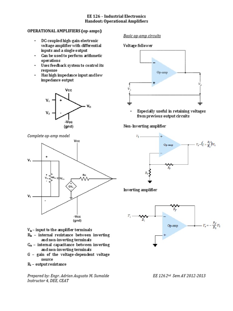Op-Amp Basics for EE Students | PDF | Operational Amplifier | Amplifier